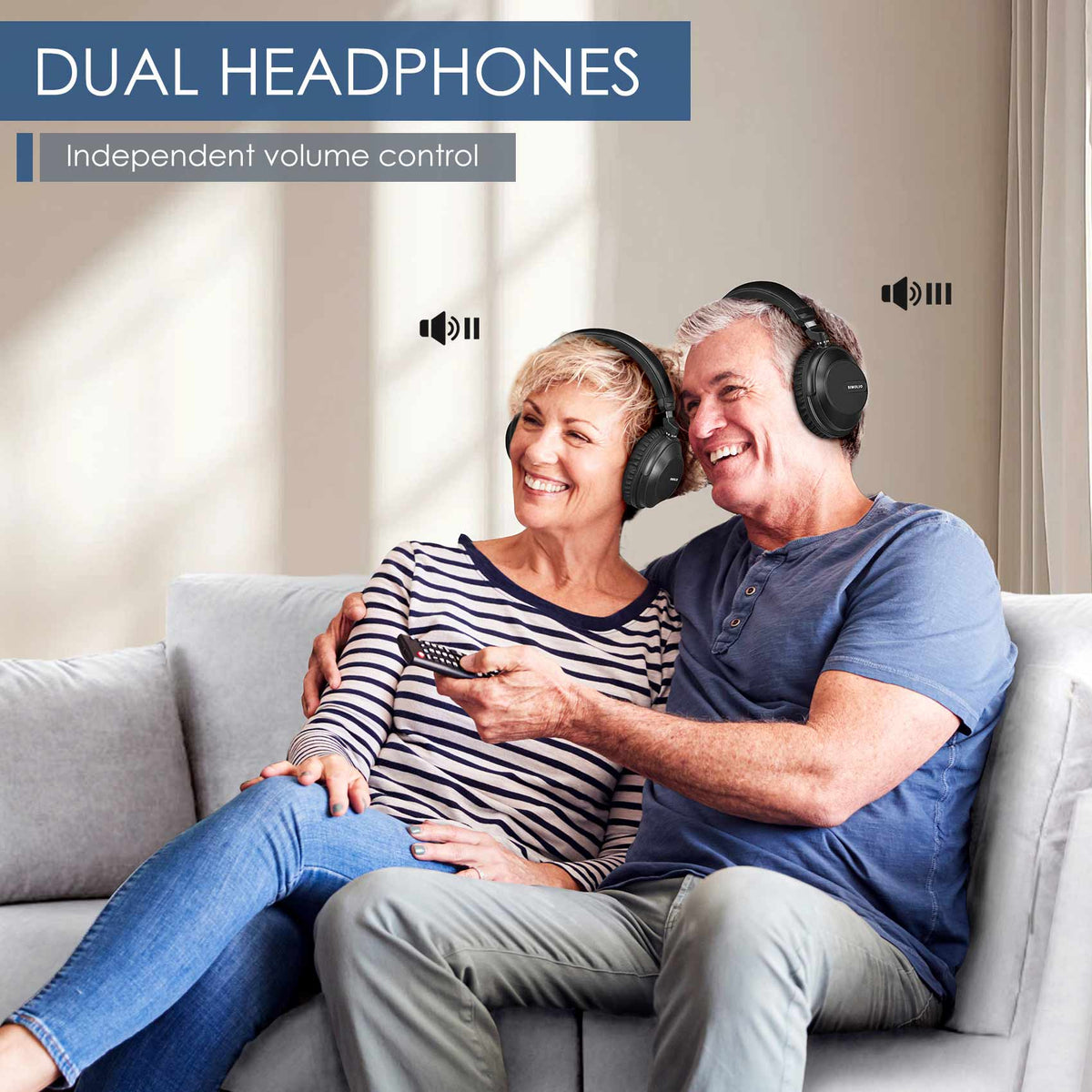 SIMOLIO Wireless Headsets for TV with Cinema and Clear Dialog Modes ...